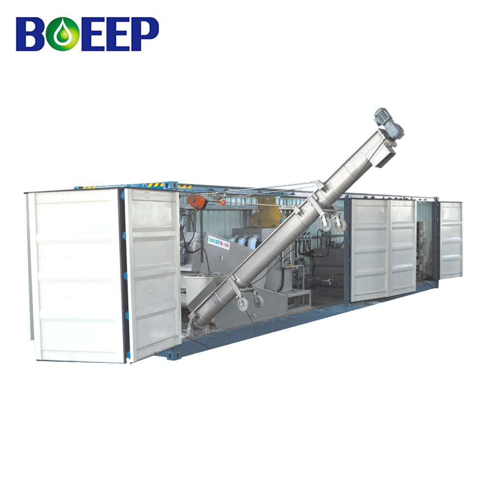 Mobile Containerized Sewage Dewatering Equipment for Decanter Sludge ...